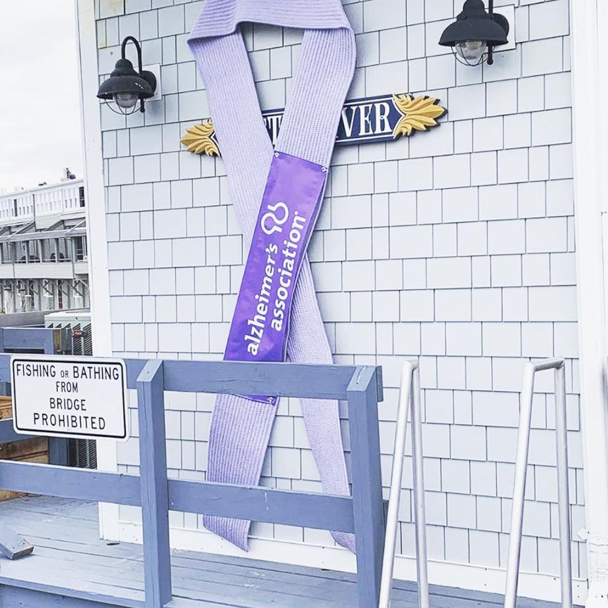 We Made A Giant Purple Ribbon For Alzheimer's & Brain Awareness Month ...