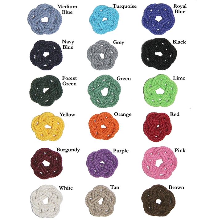 Bulk Pricing Sailor Knot Coasters, Set of 4 in 18 Colors - Mystic Knotwork