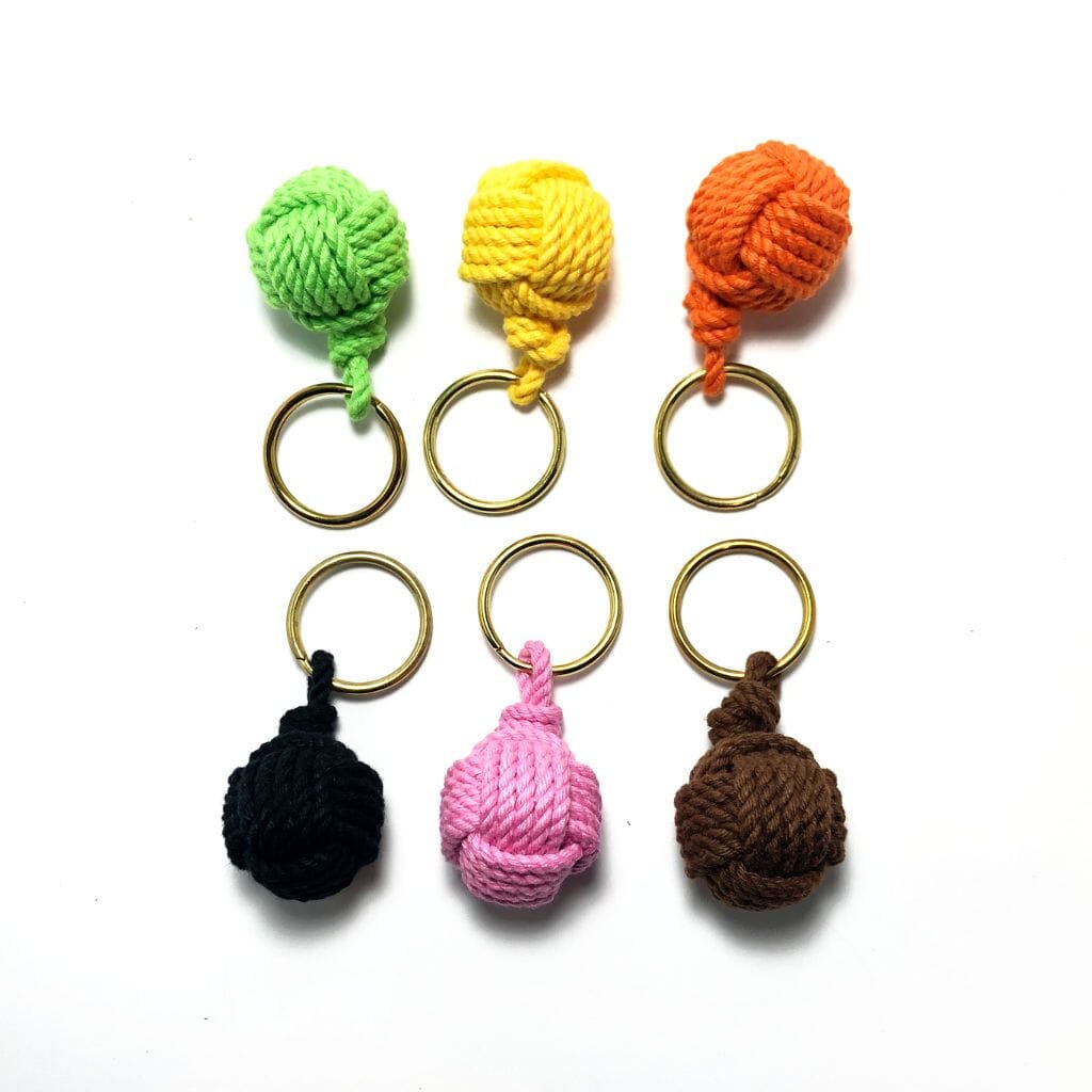 Monkey Fist Key Chain, Modern, Choose from 18 colors - Mystic Knotwork