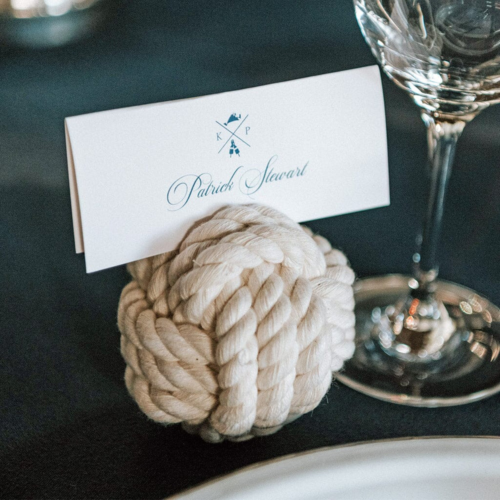Nautical Knot Card Holder, White, 3", 3-Pass - Mystic Knotwork