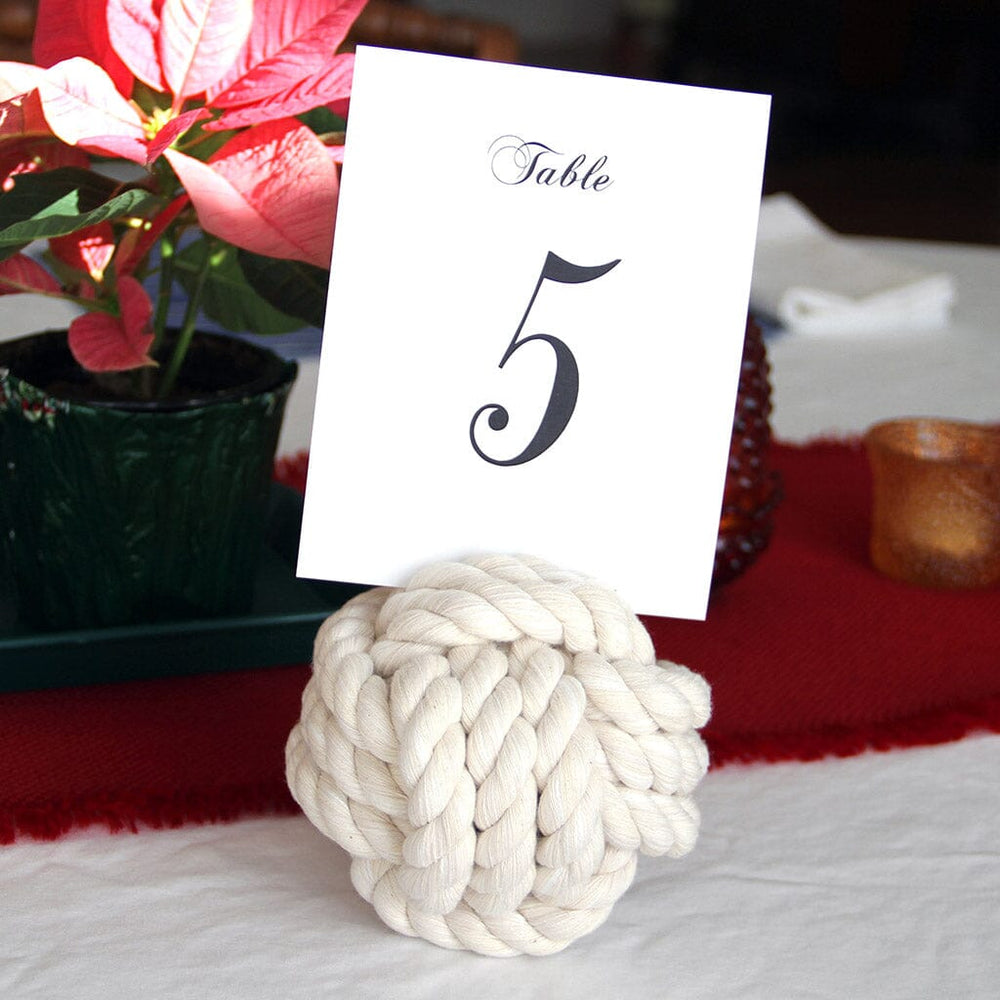 Nautical Knot Card Holder, White, 4", 3-Pass Monkey Fist Knot - Mystic ...