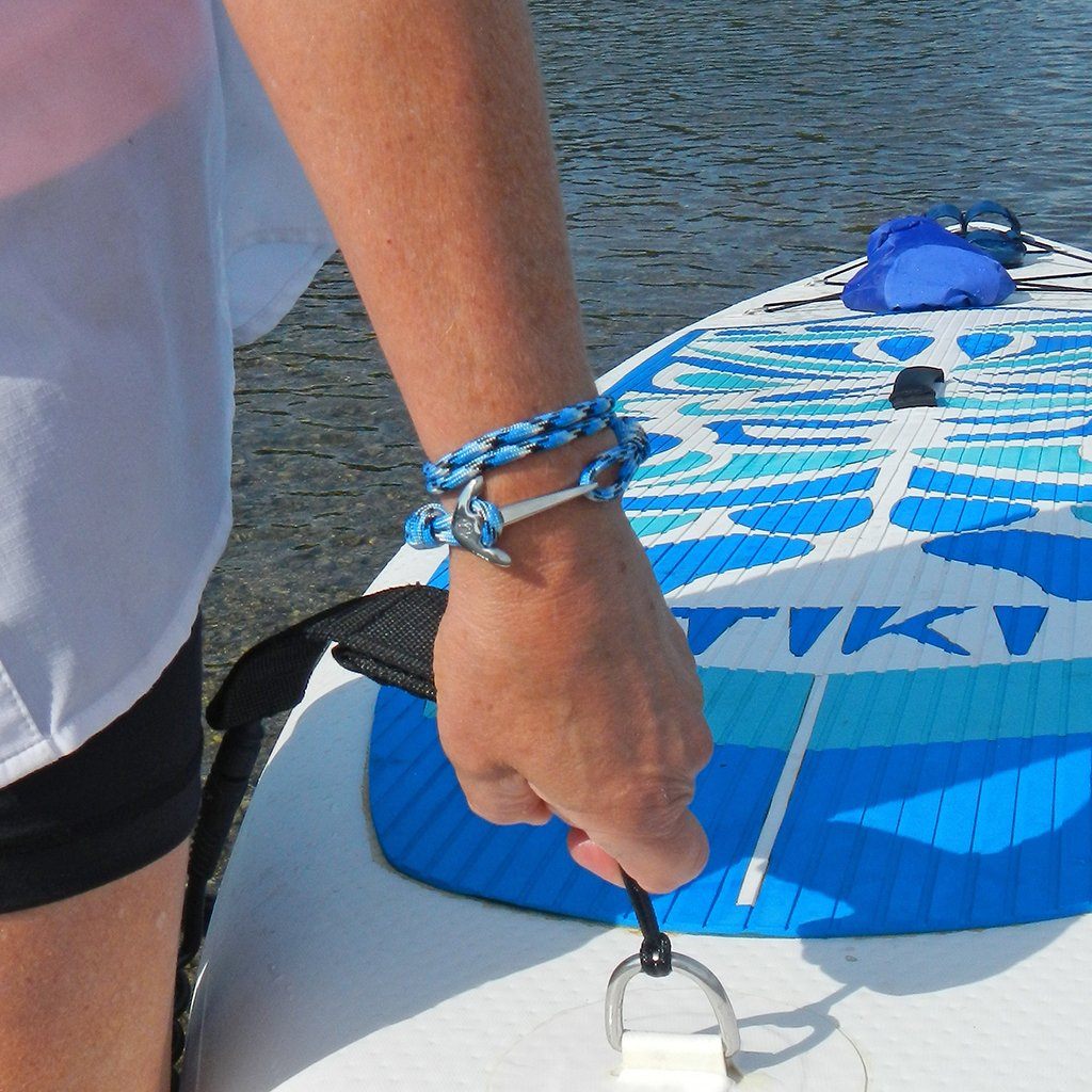 Blue Ice Adjustable Anchor Wrap Use as a Bracelet, Anklet, or Necklace ...