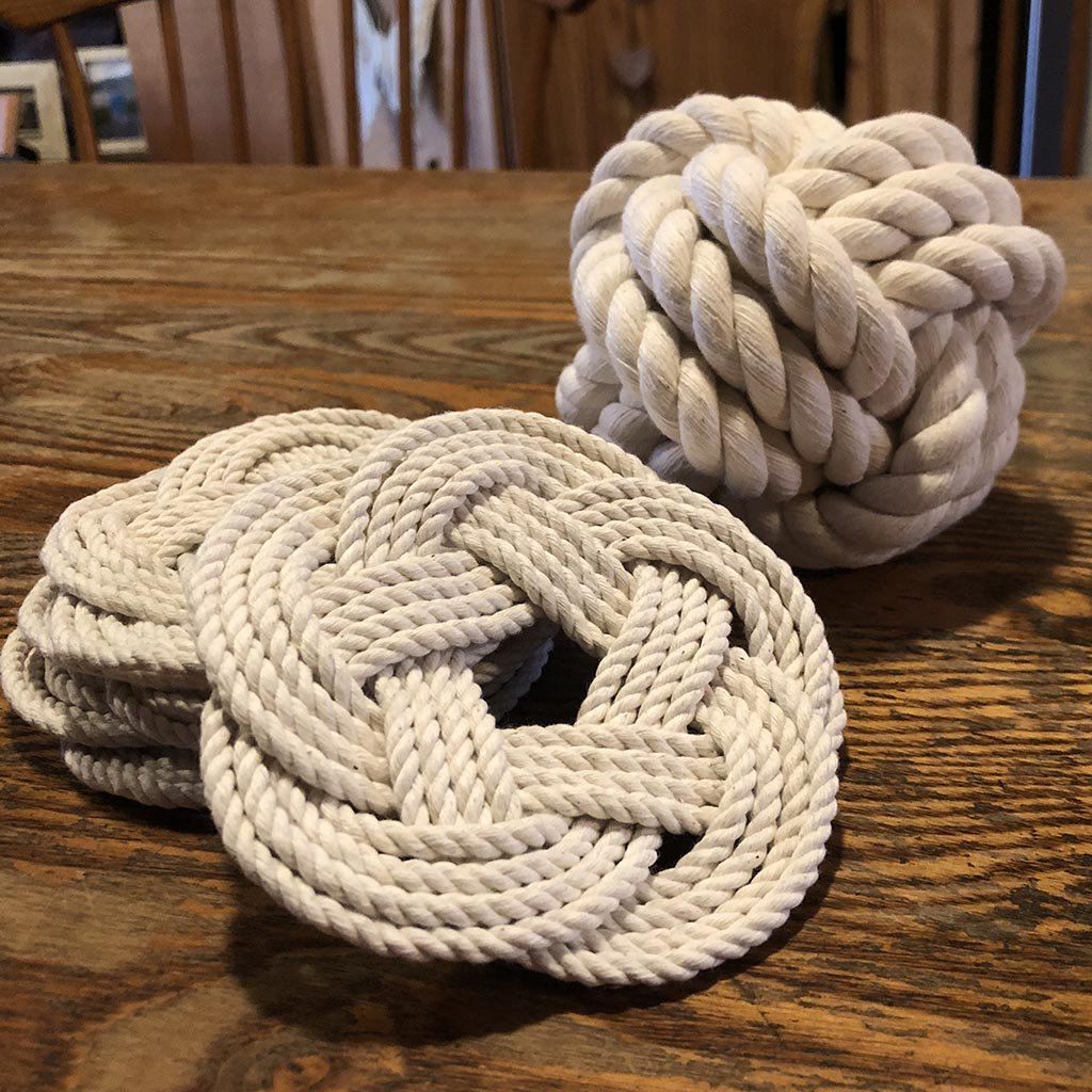 Bulk Pricing Sailor Knot Coasters, Set of 4 in 18 Colors - Mystic Knotwork