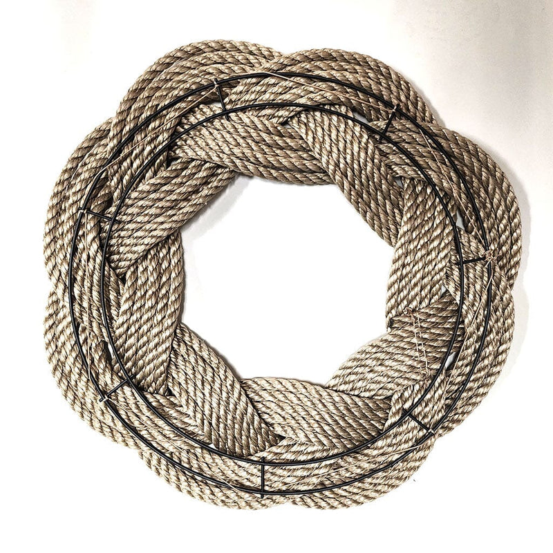 Nautical Wreath, Lobster Rope Sailor Knot Exterior Grade, Tan