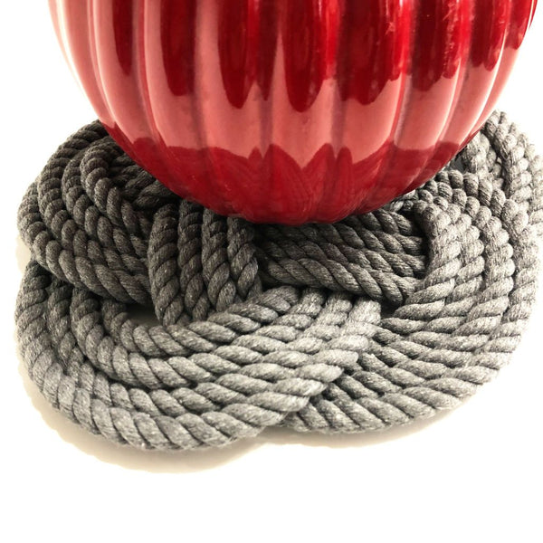 10" Nautical Sailor Knot Cotton Trivet, Large 4 Color Choices