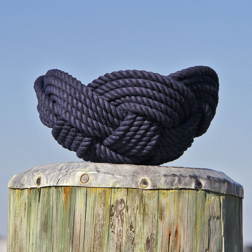 Celtic Knot Navy Woven Cotton Bowl - Mystic Knotwork