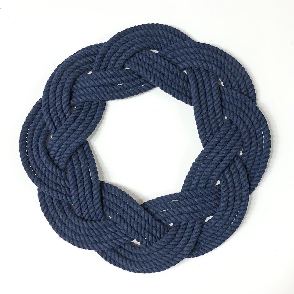 Sailor Knot Wreath or Centerpiece, Navy Blue Cotton - Mystic Knotwork