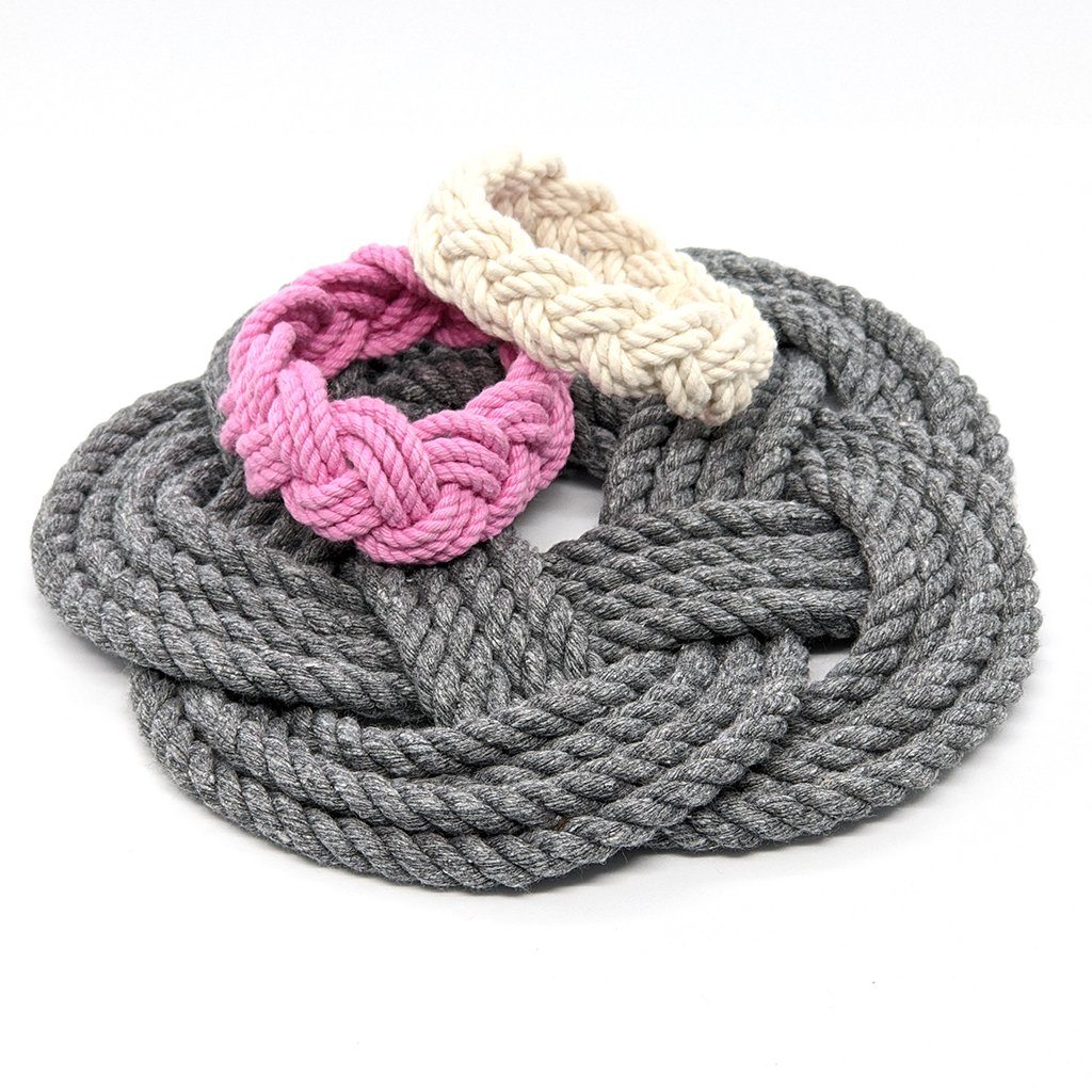 Nautical Sailor Knot Trivet, Gray Cotton Rope, Small - Mystic Knotwork