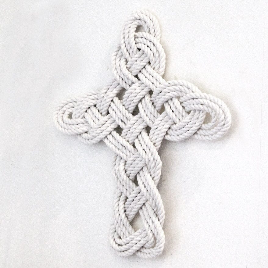 Small White Cotton Cross - Mystic Knotwork